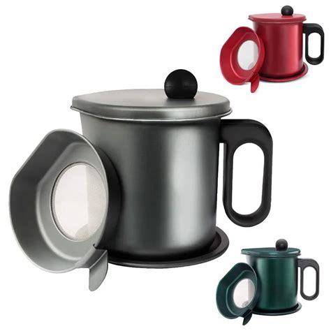 17l 오일 포트 그리스 컨테이너 미세 메쉬 스트레이너 식용유 필터 화상 방지 핸들 오일 보관 냄비콜렌더 And 여과기 Aliexpress