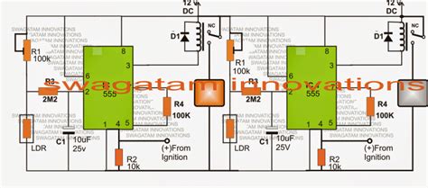 Darkness Activated Car Head Lamp And DRL Circuit
