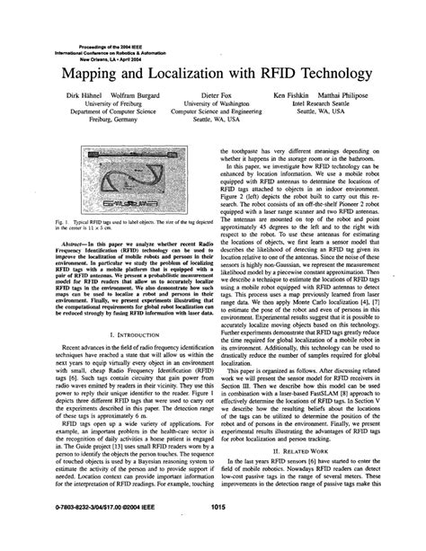 Pdf Mapping And Localization With Rfid Technology