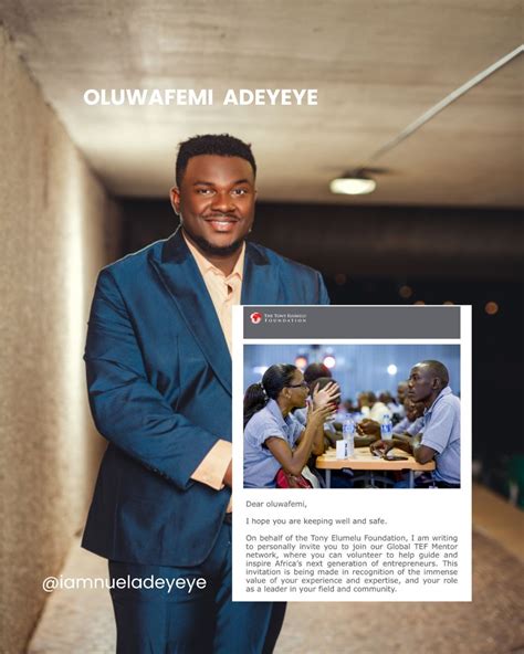 Oluwafemi Adeyeye On Linkedin Tonyelumelufoundation Tef Africapitalism Entrepreneurship
