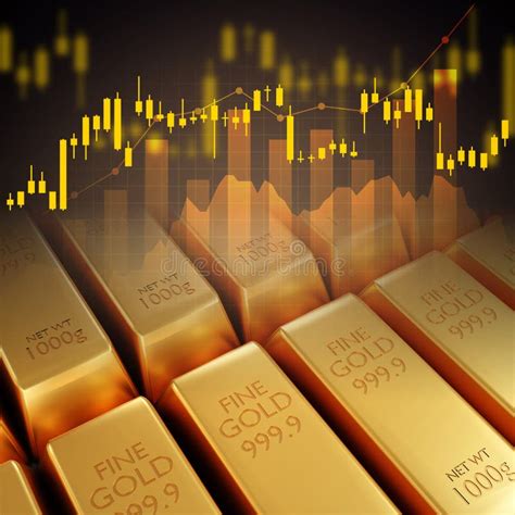 Gold Trading Gold Bars With Stock Graph Chart Stock Business And