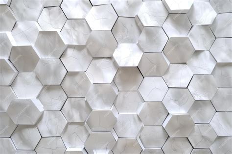 Premium Photo Textured Hexagon Diamond Pattern On White Wall Background