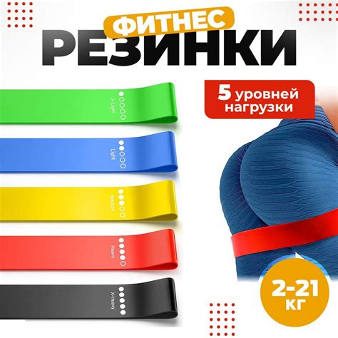 Фитнес-резинка Romanky Латекс, разноцветный, 49 кг, 5 шт купить по ...
