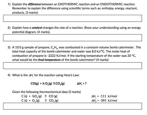 SOLVED Explain The Difference Between An EXOTHERMIC Reaction And An ENDOTHERMIC Reaction