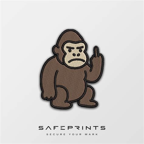 Gorilla Middle Finger Etsy De