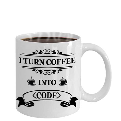 Funny Programmer Coffee Mug I Turn Coffee Into Code Programmer Gift Programmer Mugs