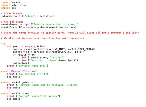 Solved Make A Port Scanner In Python This Is What I Have So Chegg