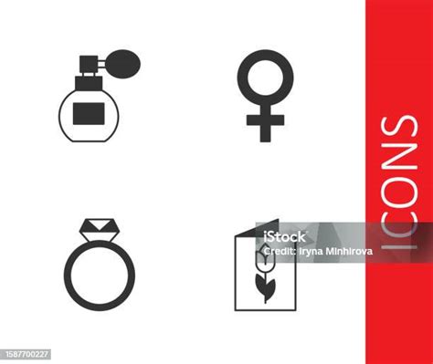 3월 8일 향수 다이아몬드 약혼 반지 여성 성별 상징 아이콘이 있는 인사말 카드를 설정합니다 벡터 0명에 대한 스톡 벡터 아트 및 기타 이미지 Istock