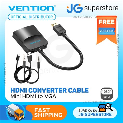 CLEARANCE Vention Mini HDMI To VGA Converter Cable 1080p 60Hz Micro USB Audio Port Cord