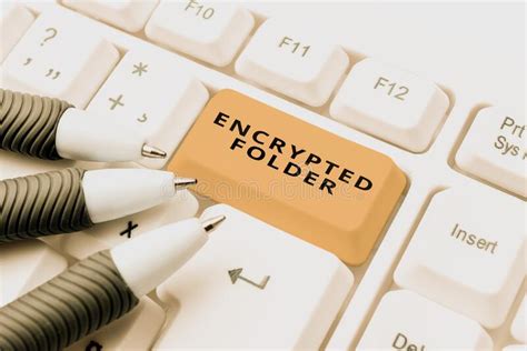 Hand Writing Sign Encrypted Folderprotect Confidential Data From Attackers With Access Business