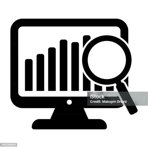 보고서 아이콘 온라인 모니터링 개념 통계 아이콘이 있는 화면 온라인 검색 아이콘입니다 0명에 대한 스톡 벡터 아트 및 기타 이미지 Istock