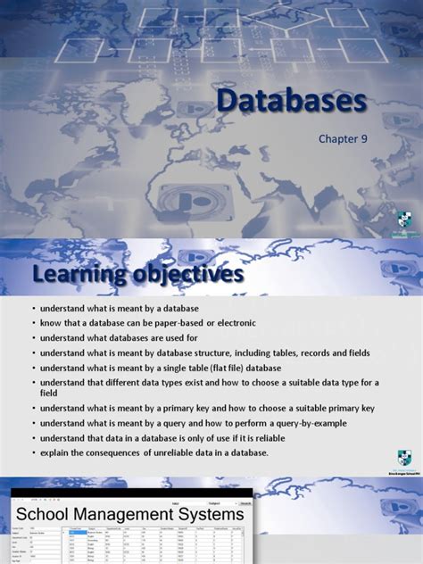 Igcse Ch09 Databases Sec 4 Pdf Sql Databases