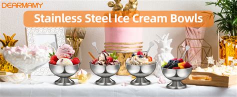 Dearmamy 4 Pcs Stainless Steel Dessert Cup 5 5oz Ice