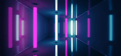 공상 과학 현대 다크 빈 무리 아이스 블루와 퍼플 빛나는 조명과 빈 공간 3d 렌더링 깨끗 한 반사 방 추상적인에 대한 스톡 사진 및 기타 이미지 Istock