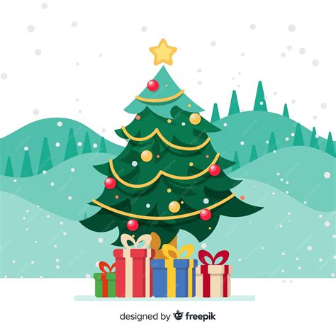 Free Vector Christmas Tree Brackground
