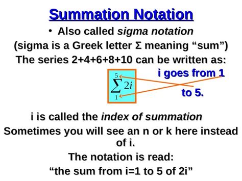 PPT Summation Notation Also Called Sigma NotationAlso Called Sigma Notation Sigma Is A Greek