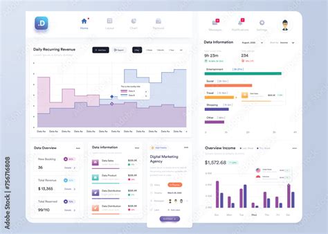 Ui Ux Infographic Dashboard Ui Design With Graphs Charts And Diagrams