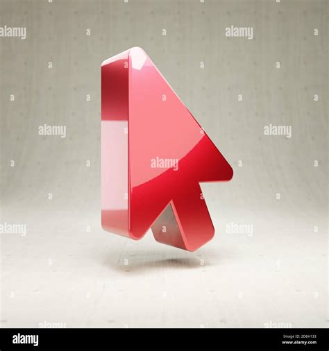 Mouse Pointer Icon Gold Glossy Mouse Pointer Symbol Isolated On White Concrete Background
