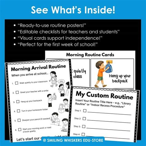 Classroom Routines And Procedures Checklist Kit Visual Posters And Editable