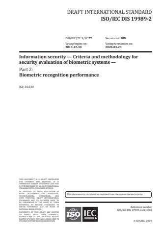ISO IEC FDIS 19989 2 Information Security Criteria And Methodology For Security Evaluation