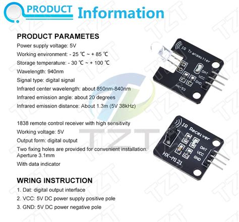 kit ir receptor si transmitter infrarosu 38khz cu telecomanda arduino