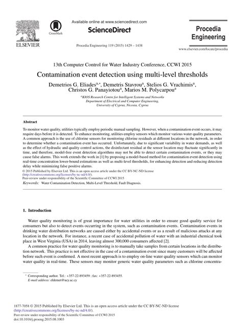 Pdf Contamination Event Detection Using Multi Level Thresholds