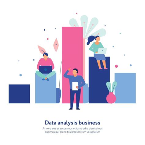 Data Analytics Flat Composition Vector Illustration 2908460 Vector Art