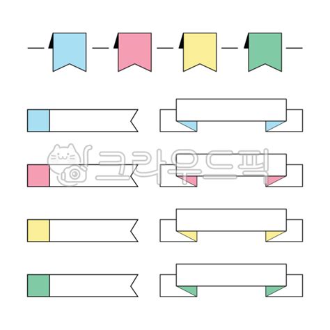 리본 라벨 배너 광고 프레임 사진이미지일러스트캘리그라피 Green Seed작가