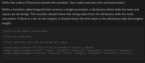 Solved Write The Code In Thonny To Answer This Question Chegg Com