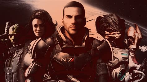 Скачать обои Mass Effect N7 1920х1080 для рабочего стола с фильтром