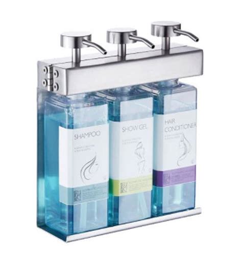 Hotel Amenities Lockable Shower Gel Dispenser Wall Mount Triple Shampoo