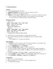 CS Final Exam Review CSFinalExamReview General