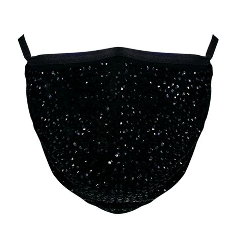 Rhinestone Mask Black Crystal On Black Lit Cosmetics