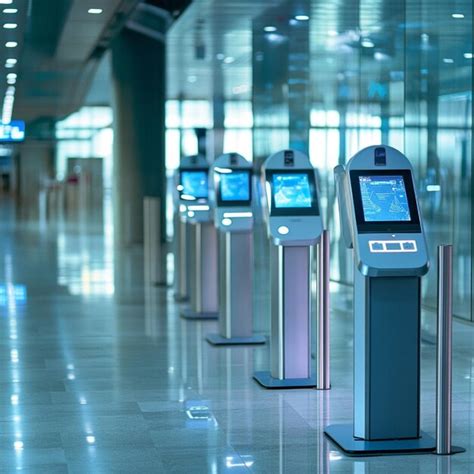 A Hightech Security System At An Airport Including Biometric Scanners And Automated Security