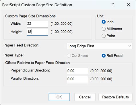 Creating Custom Page Sizes