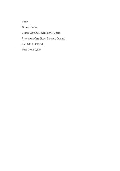 Assessment 2 Trait Theory 2000ccj Psychological Explanations Of