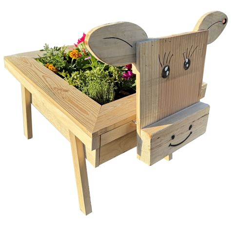 Jardinière En Bois Diy à Assembler Avec Bac Plastique De 20l Vache