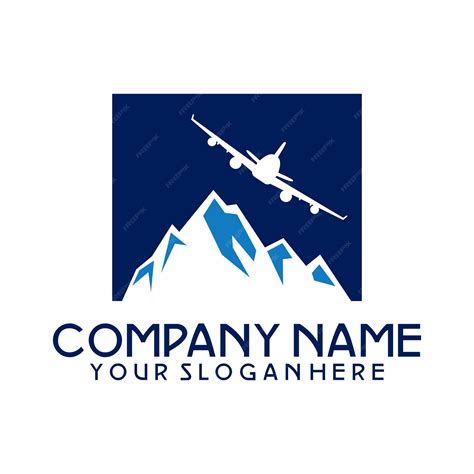 여행 로고 호텔 비행기에 적합한 풍경이 있는 비행기 그림 프리미엄 벡터