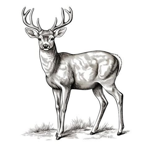 Premium Photo Engraved Deer In Realistic Style Classic Tattoo Motifs