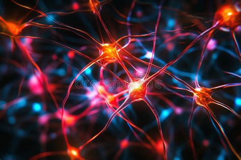 Glowing Neural Connections in a Vibrant Abstract Dark Background Depicting Brain Activity and ...