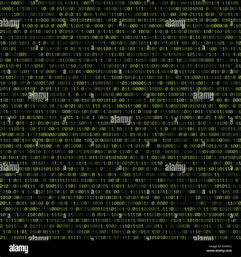 vector green color binary code text decorative abstract black