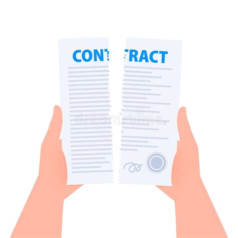 terminated contract document form torn document sign contract vector