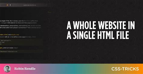 A Whole Website In A Single Html File Rwebdev