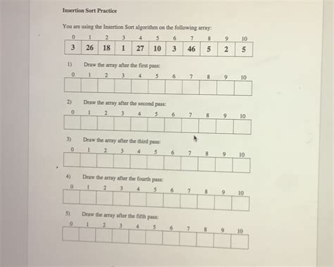 Solved Insertion Sort PracticeYou Are Using The Insertion Chegg Com