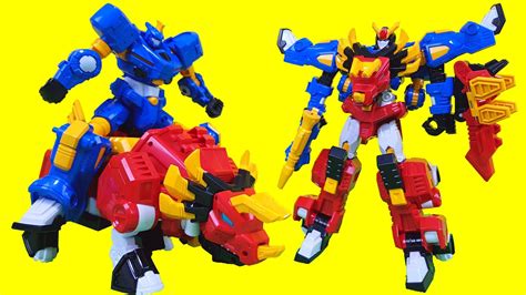 미니특공대 슈퍼공룡파워 트라이가 다이노나이트 트리케라러시 공룡 장난감 로봇 Youtube
