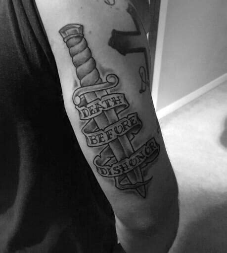 40 Death Before Dishonor Tattoo Designs For Men