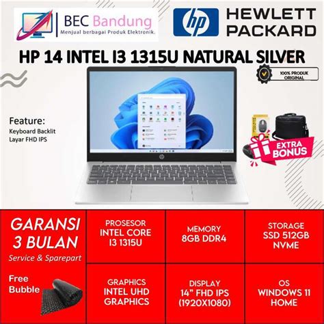 Jual Laptop Hp 14 Intel Core I3 Gen 13 Ram 8gb Ssd 512gb Nvme 14 Fhd Ips Backlit Keyboard