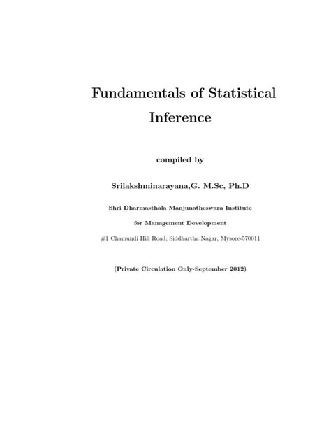 Pdf Fundamentals Of Statistical Inference Dokumen Tips