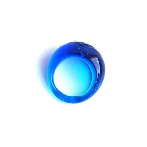 Blue Chunky Glass Ring Etsy