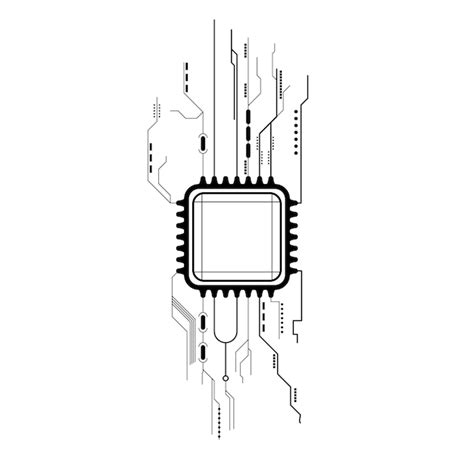 Premium Vector Abstract Black Simple Line Cpu Computer Technology